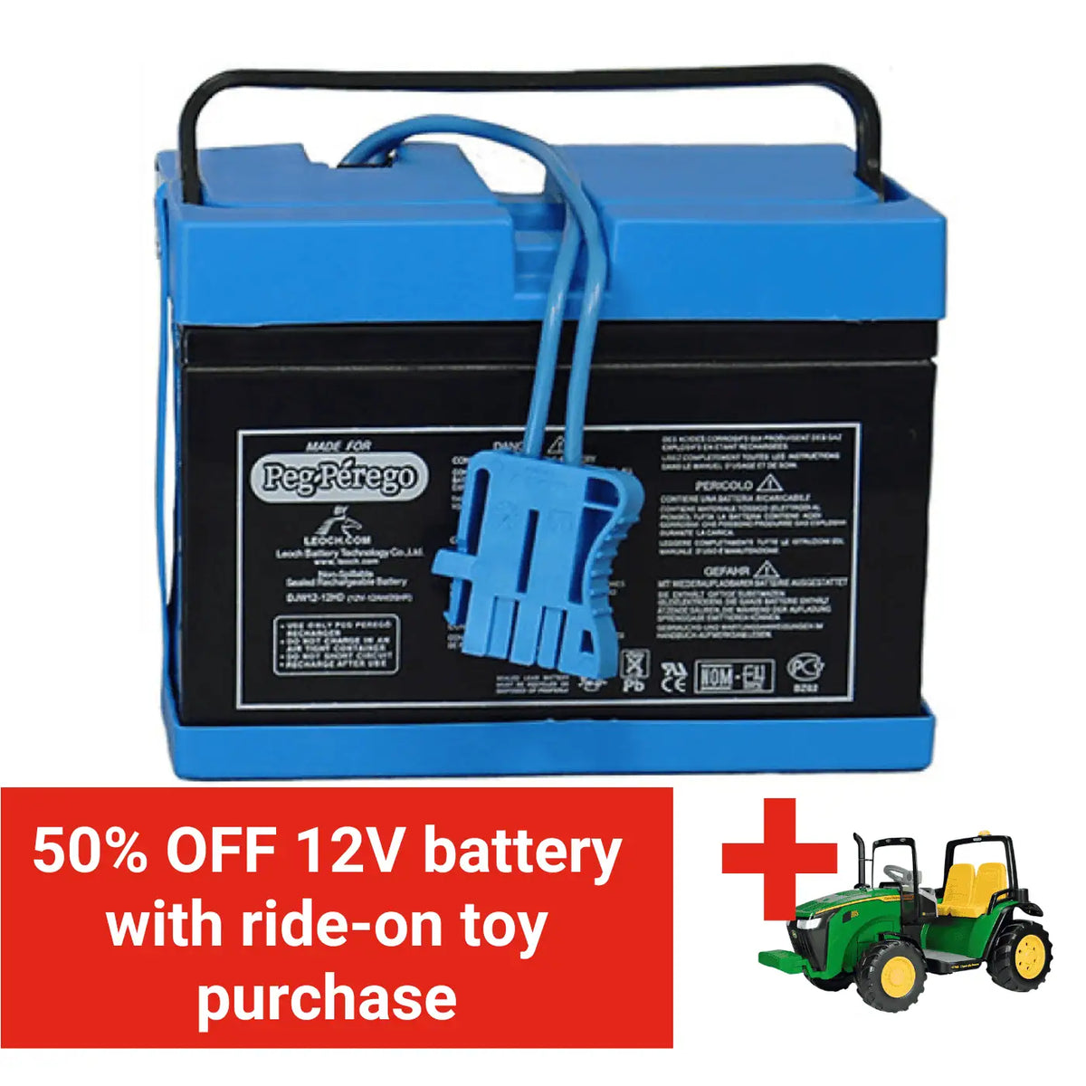 12 Volt Rechargeable Battery for John Deere Ride-On Toys — Horizon Ag ...
