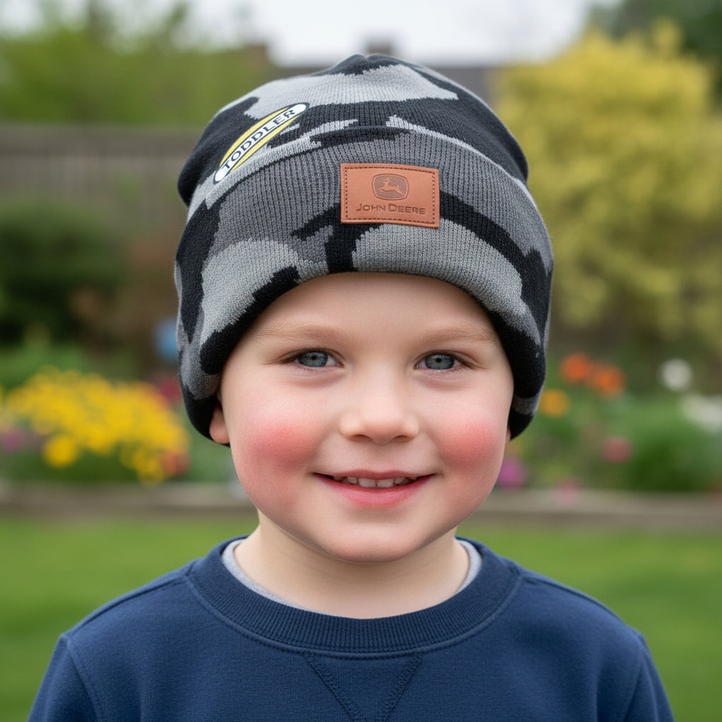 John Deere Kids Storm Camo Knit Beanie — Horizon Ag & Turf